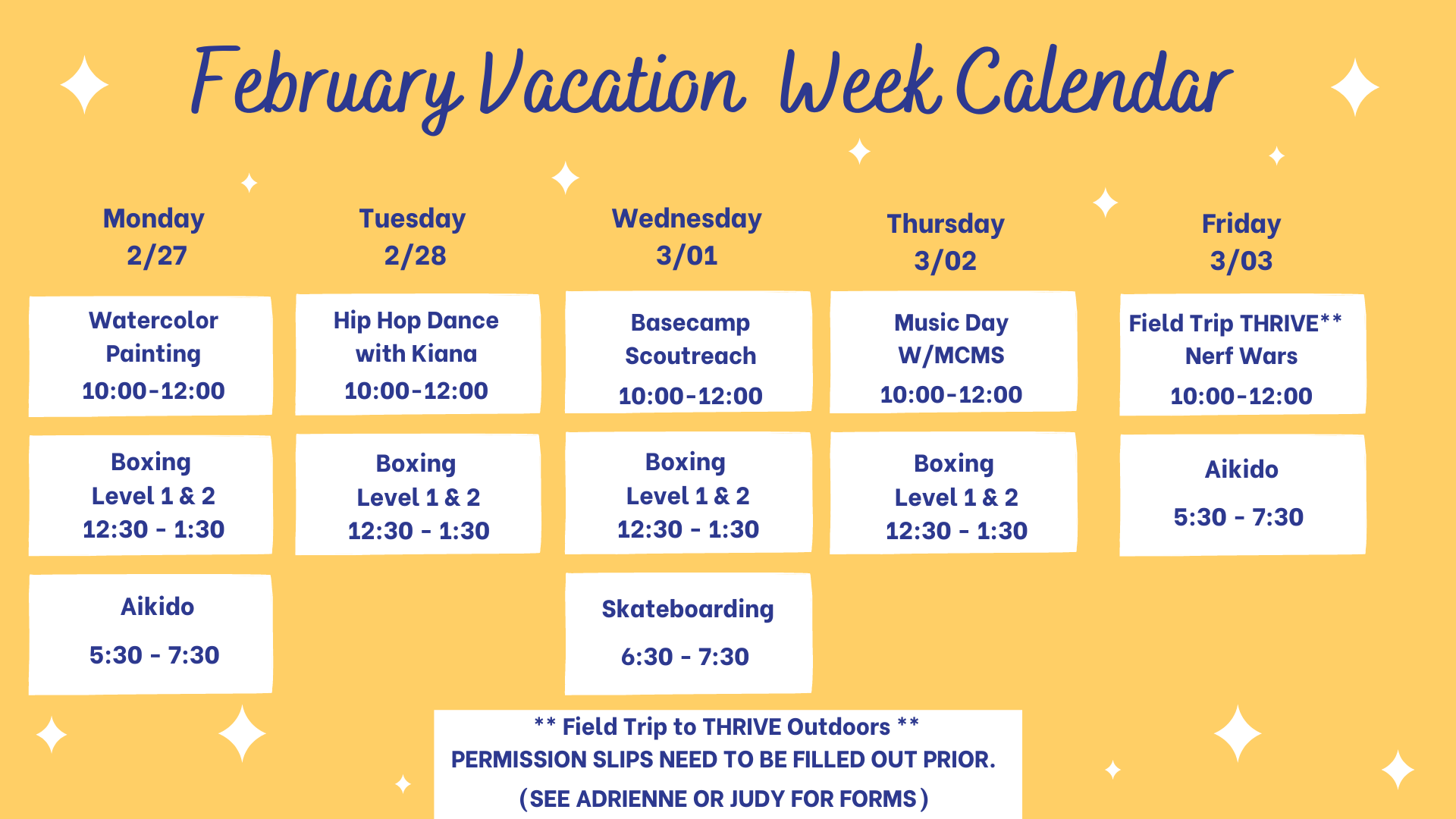 Vacation Programs | Manchester Police Athletic League